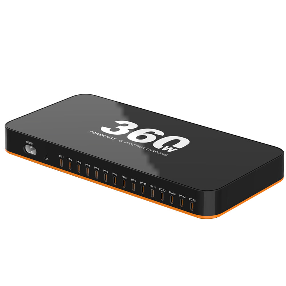 CHR-815C | 15-Port USB-C PD Intelligent Multi Charger 360W Output – ARMOR-X