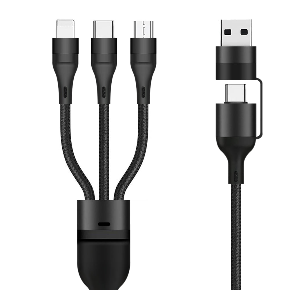 PWR-CB05 | 1.2 Meter 5-in-1 Cable | USB-A • TYPE-C • Lightning • Micro ...