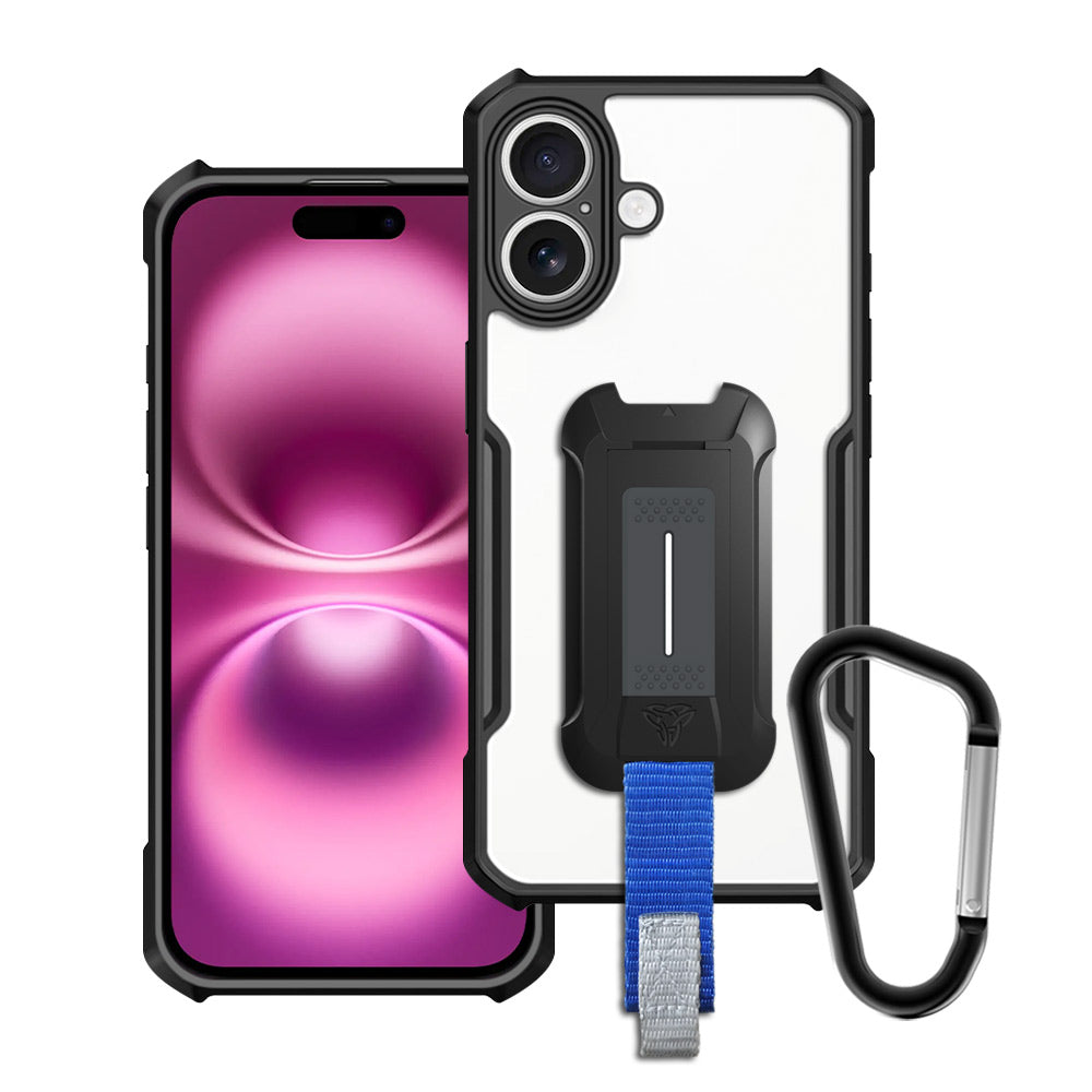 TX-IPH-16 | iPhone 16 Case | Slim Shockproof Case w/ KEY Mount & Carab ...